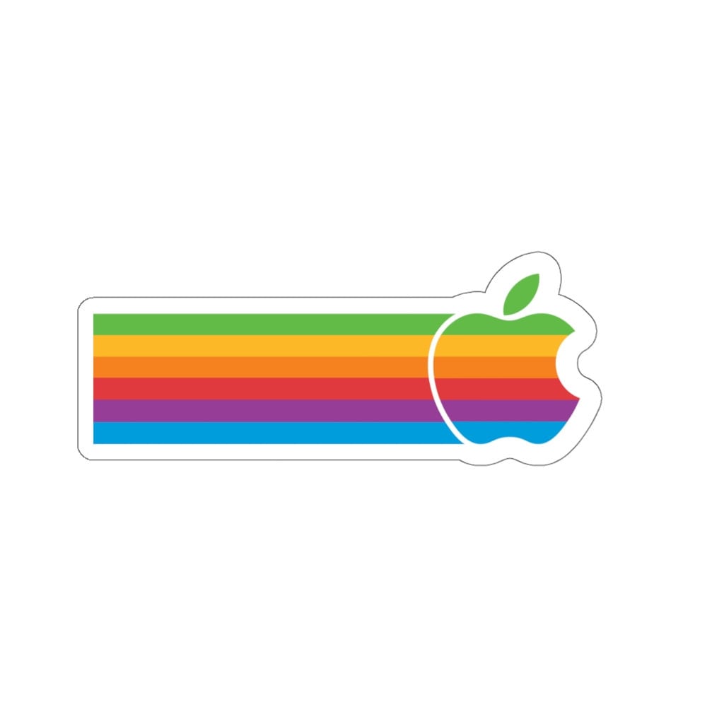 Apple 2 II Mac Macintosh Rainbow V2 Logo Kiss-cut Stickers - Etsy