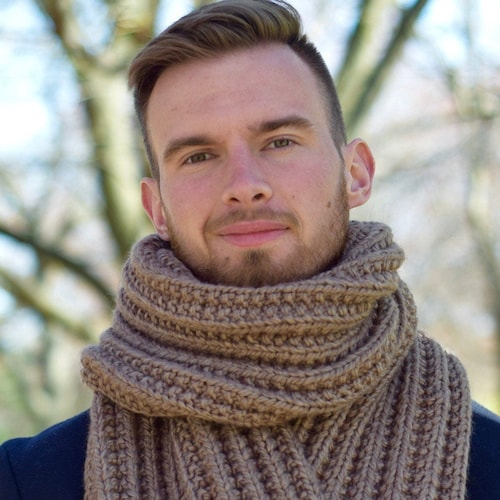 Knit Scarf for Men Wool Chunky Knitted Scarf Unisex Hand Knit - Etsy