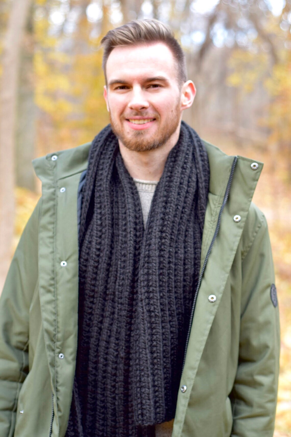 Knit Scarf for Men Wool Chunky Knitted Scarf Unisex Hand Knit - Etsy