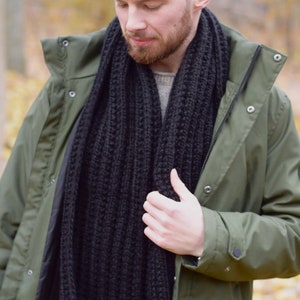 Knit Scarf for Men Wool Chunky Knitted Scarf Unisex Hand Knit Brown ...