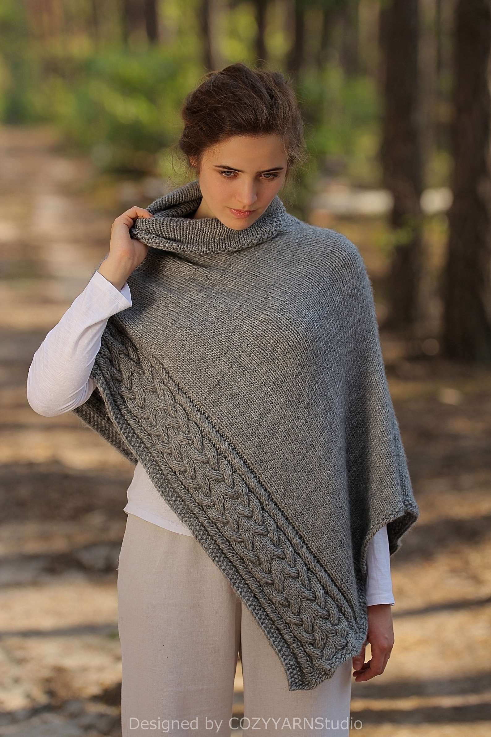 Cape Women Poncho Sweater Knit Poncho Cape Knit Poncho Wool Shawl Warm ...