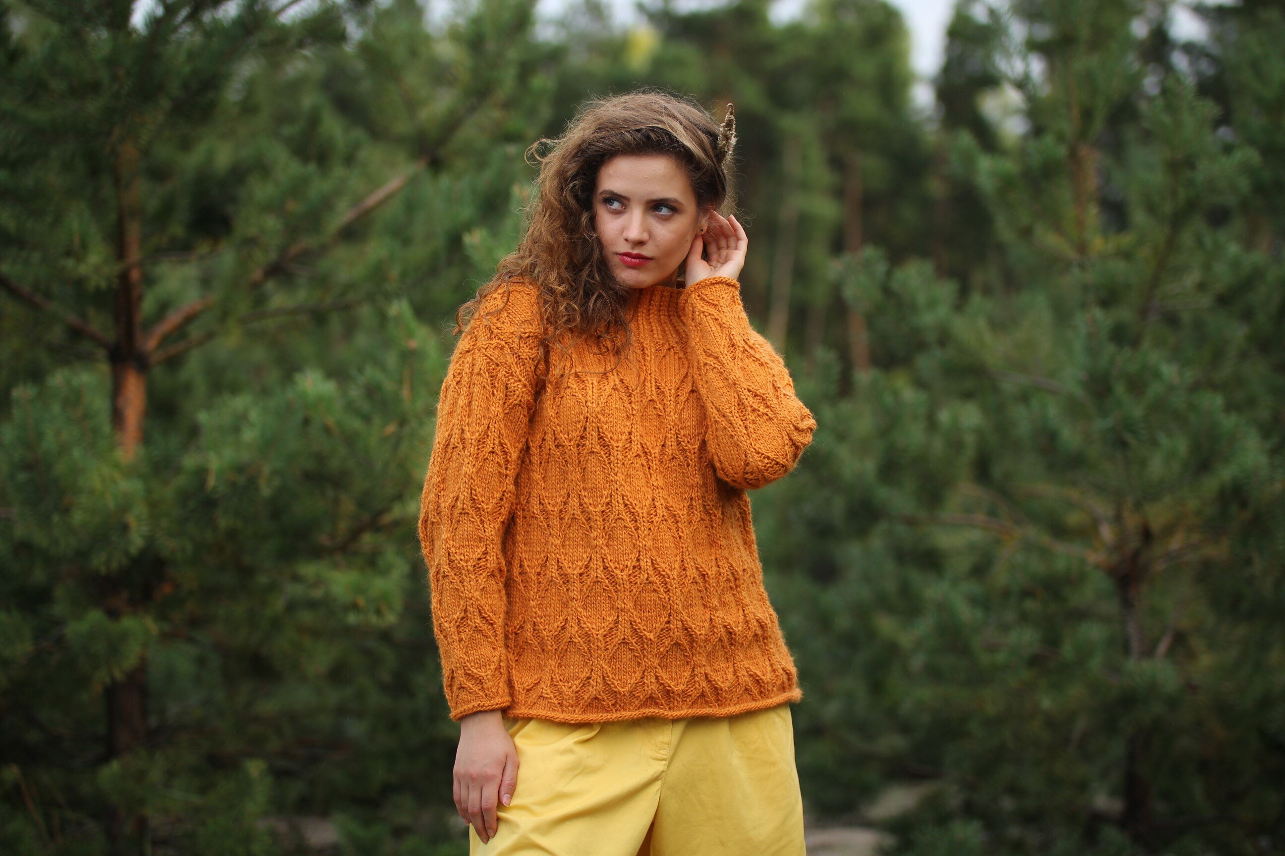 Hand Knit Sweater Women Sweater Wool Sweater Handmade Knit | Etsy