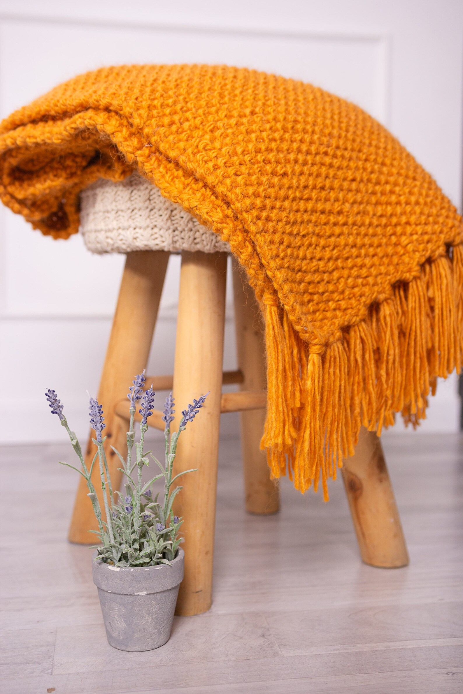 Knit Throw Handmade Knitted Blanket Baby Throw Handknitted | Etsy