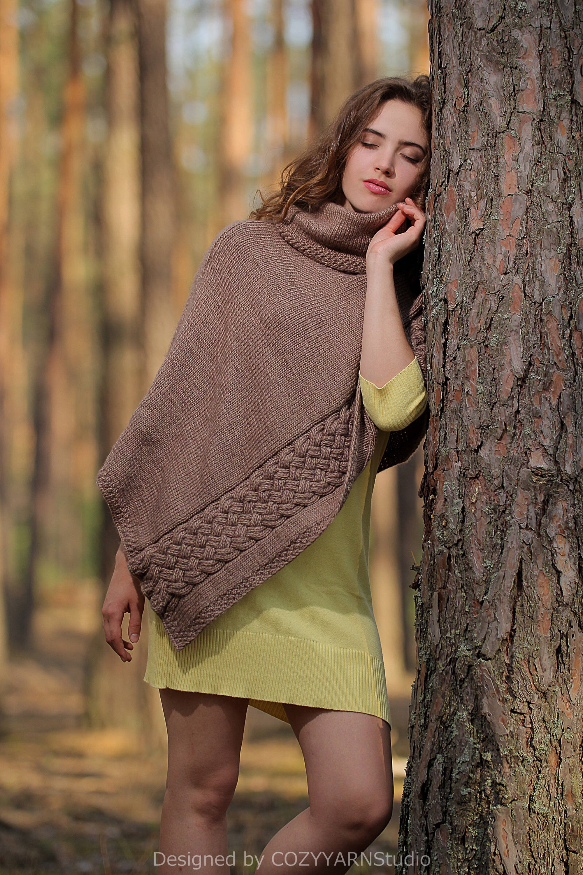 KNITTING PATTERNS DIY Poncho Cape Knit Poncho Wool Hand Knit | Etsy