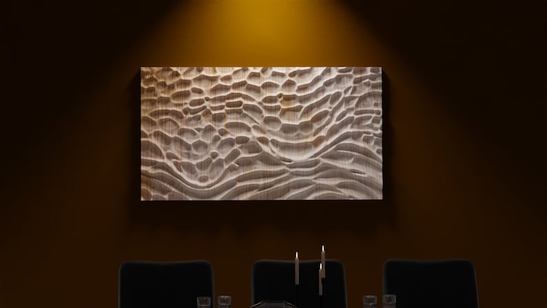 CNC File for Wood, 3d STL, Wall Panel Decor, Wavy Waves Voronoi Model ...