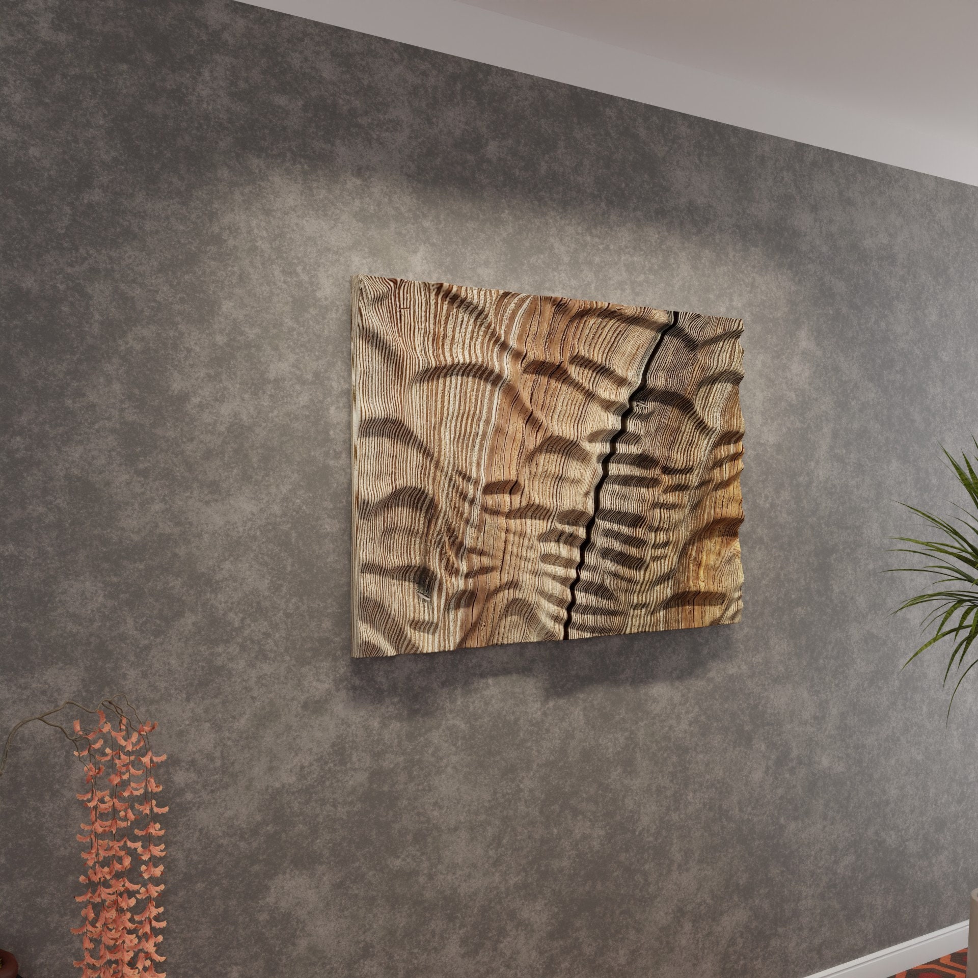 CNC File for Wood, 3d STL, Wall Panel Decor, Wavy Waves Voronoi Model ...