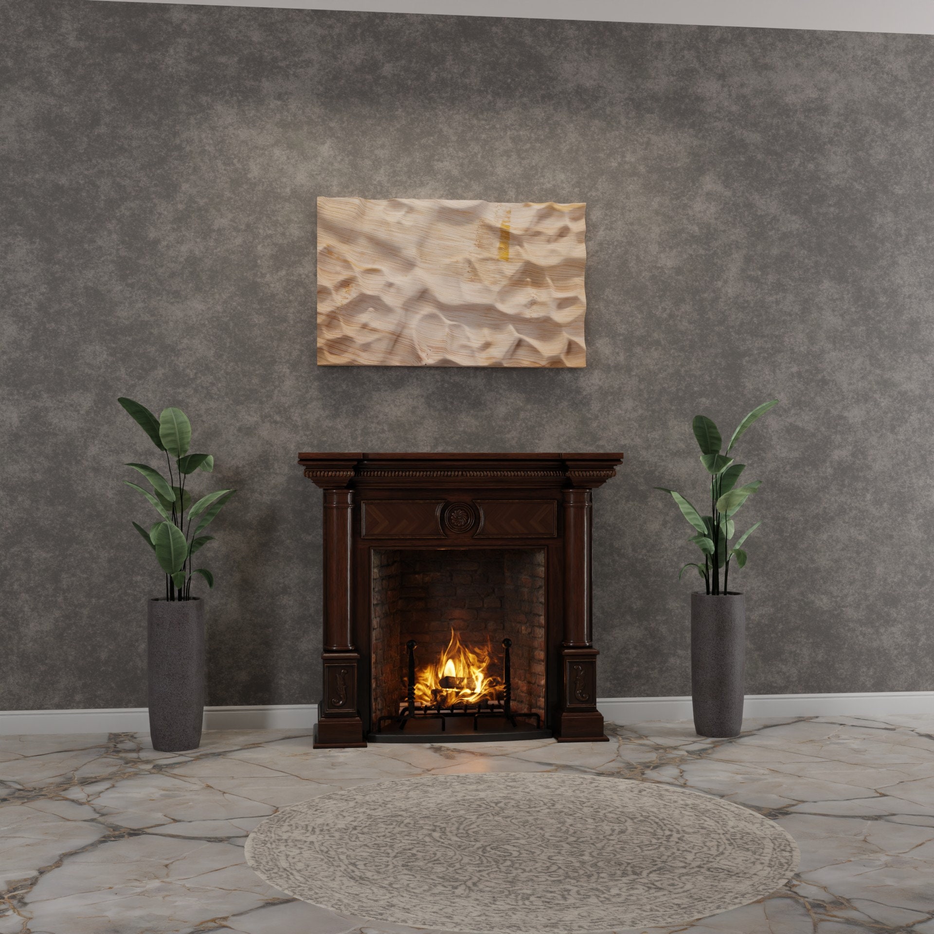 3d STL File, Abstract Wall Panel Decor, Wavy Model for CNC Carving - Etsy