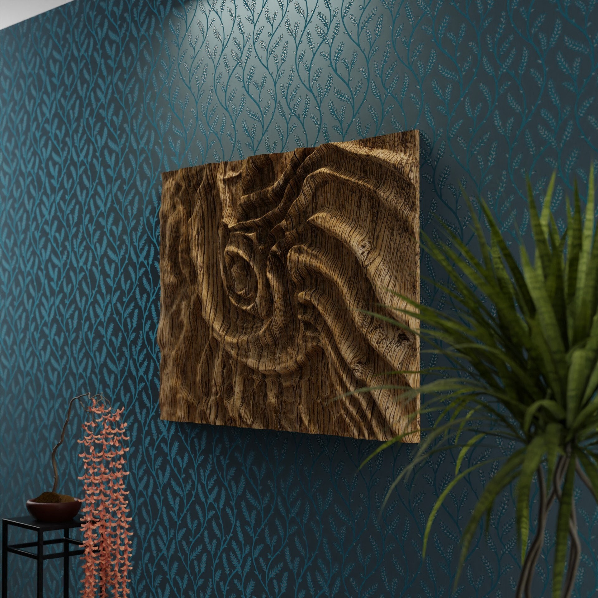 3d STL File, Abstract Wall Panel Decor, Wavy Model for CNC Carving - Etsy