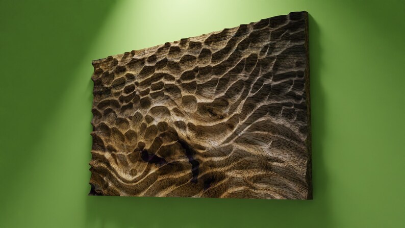 CNC File for Wood, 3d STL, Wall Panel Decor, Wavy Waves Voronoi Model ...