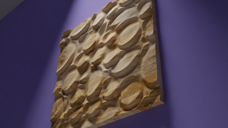 CNC File for Wood, 3d STL, Wall Panel Decor, Wavy Waves Model for ...