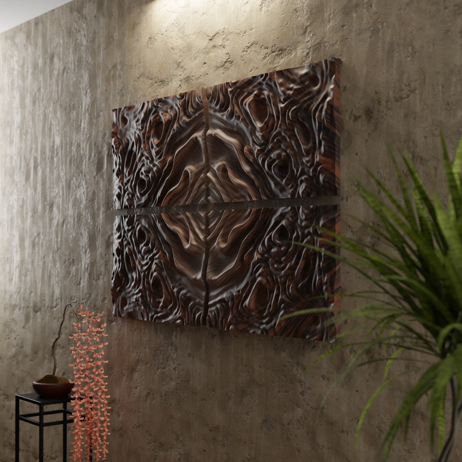 Unique Cnc Wall Art Stl File 3d Panel For Cnc Carving Wall Decor Wavy Waves Etsy