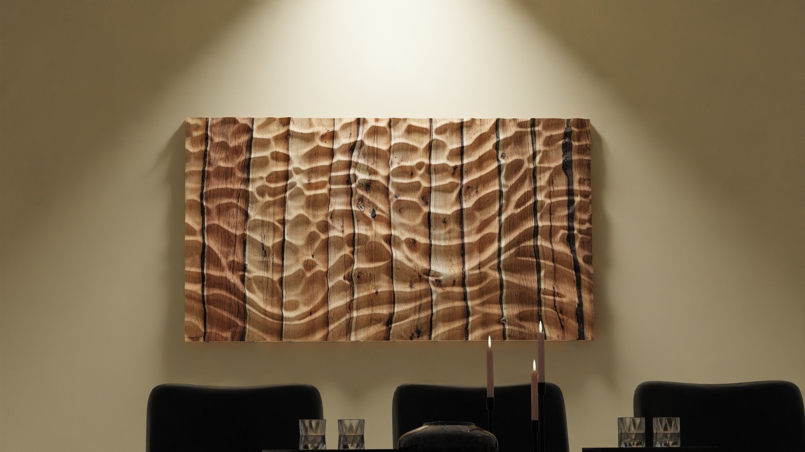 CNC File for Wood, 3d STL, Wall Panel Decor, Wavy Waves Voronoi Model ...