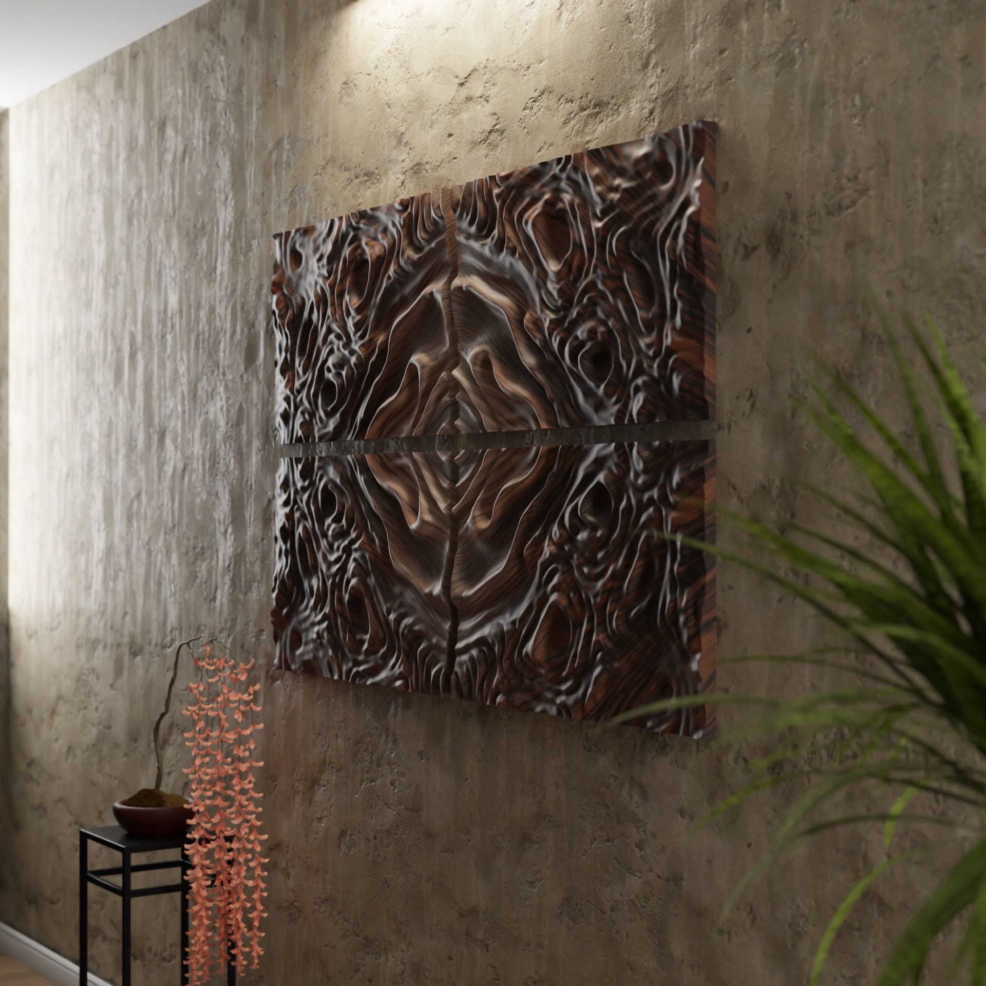 Unique Cnc Wall Art Stl File 3d Panel For Cnc Carving Wall Decor Wavy Waves Etsy