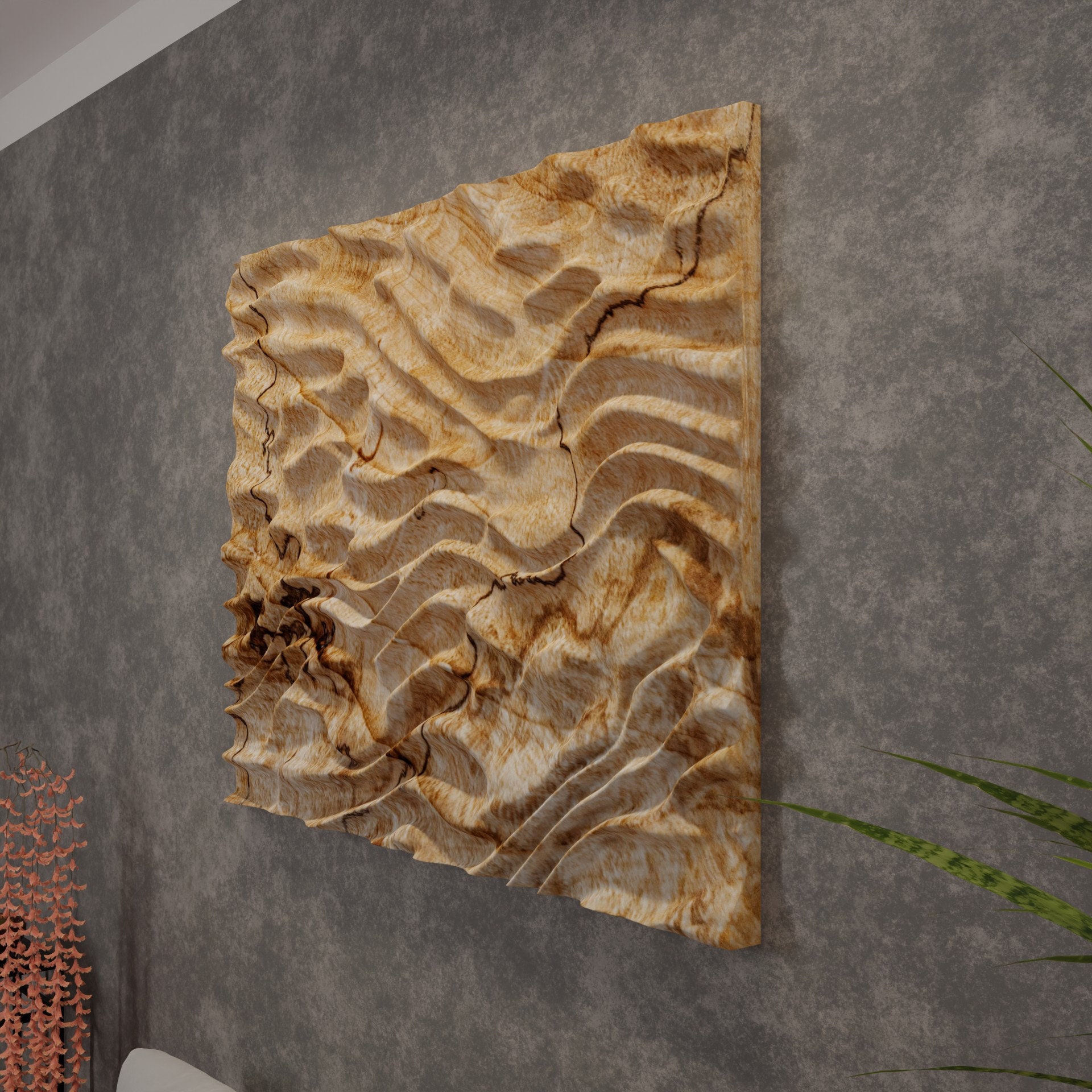 3d STL File, Abstract Wall Panel Decor, Wavy Model for CNC Carving - Etsy