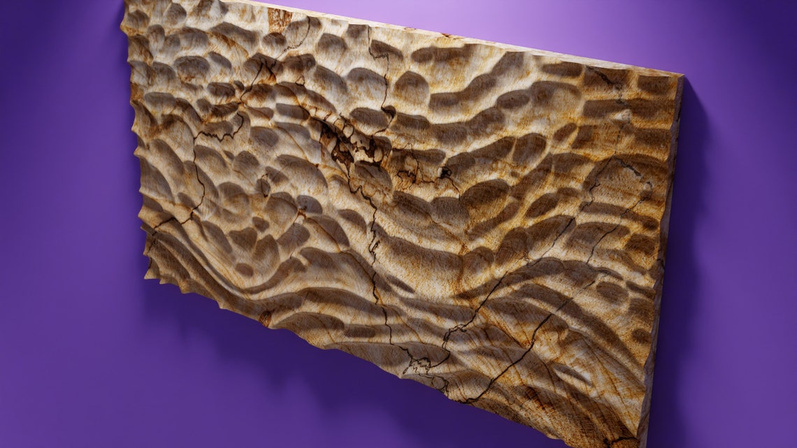 CNC File for Wood, 3d STL, Wall Panel Decor, Wavy Waves Voronoi Model ...