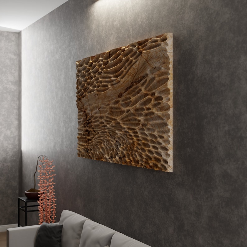 CNC File for Wood, 3d STL, Wall Panel Decor, Wavy Waves Voronoi Model ...