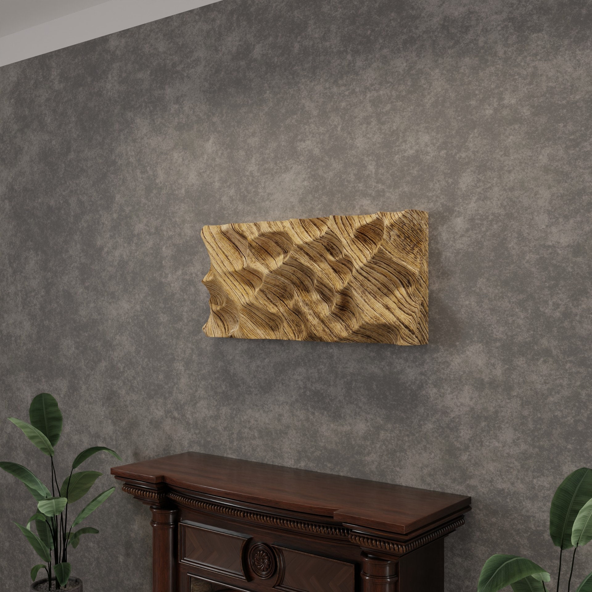 CNC File for Wood, 3d STL, Wall Panel Decor, Wavy Waves Voronoi Model ...
