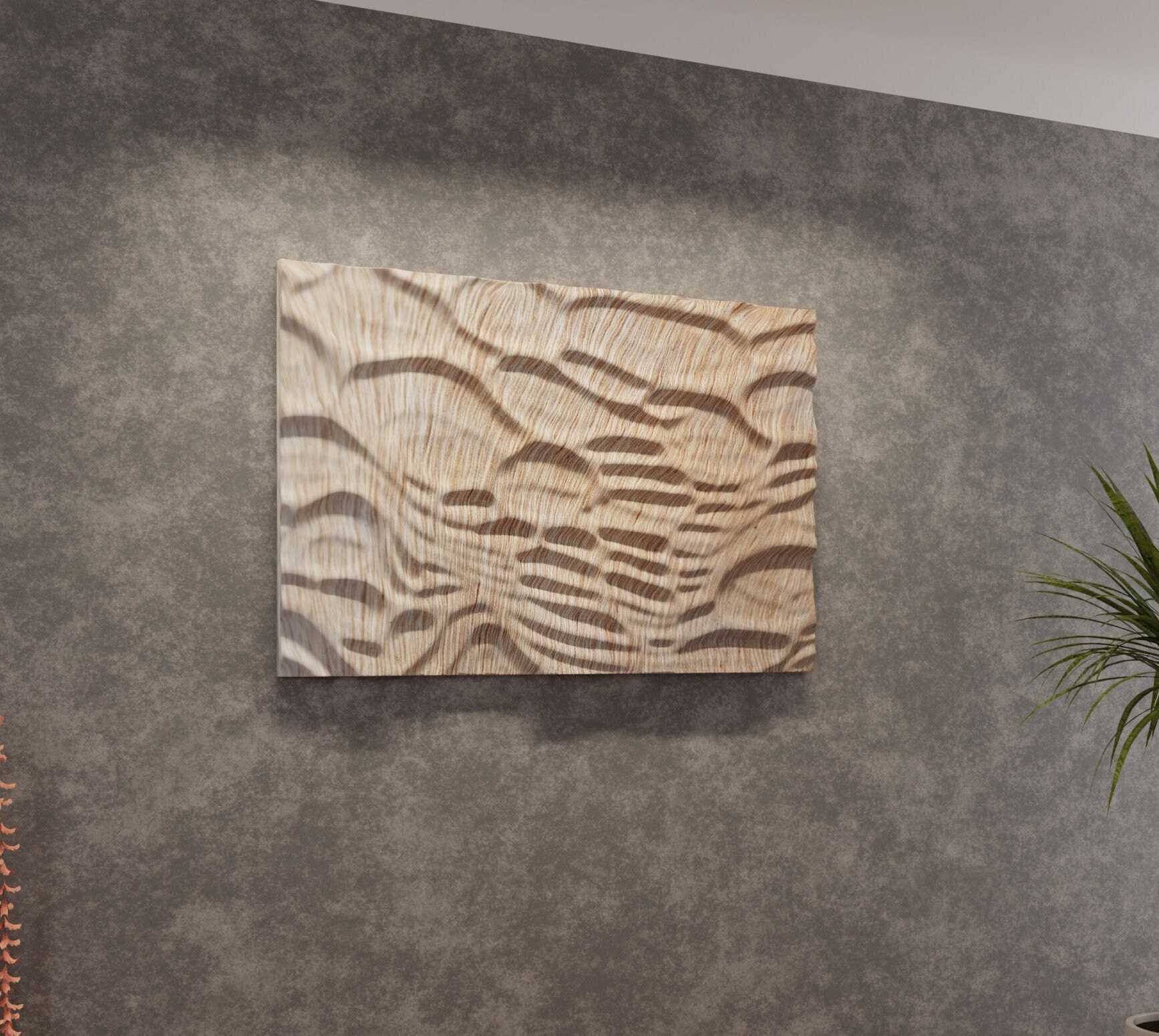 CNC File for Wood, 3d STL, Wall Panel Decor, Wavy Waves Voronoi Model ...