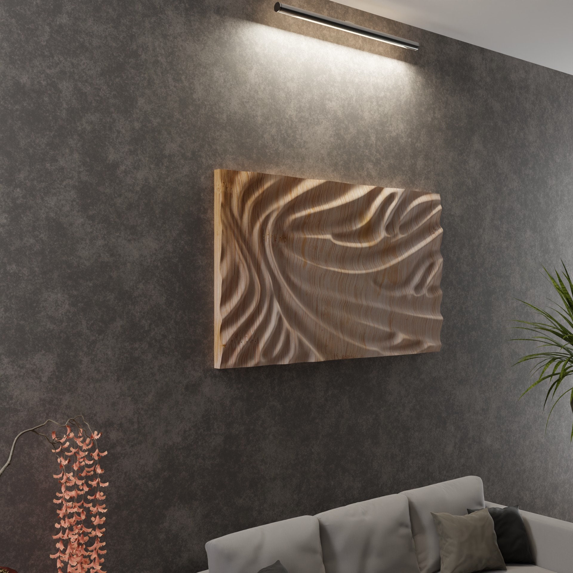 3d STL File, Abstract Wall Panel Decor, Wavy Model for CNC Carving - Etsy