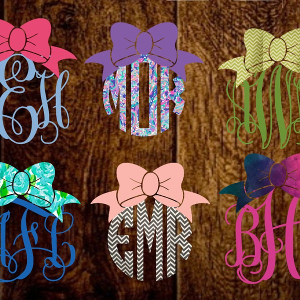Circle Bow Monogram - Etsy