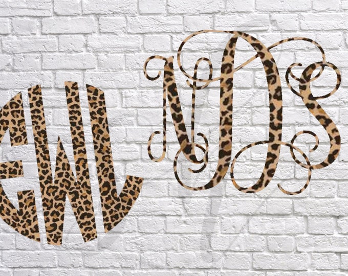 Cheetah Print Monogram, Leopard Print Monogram, Animal Print Monogram ...