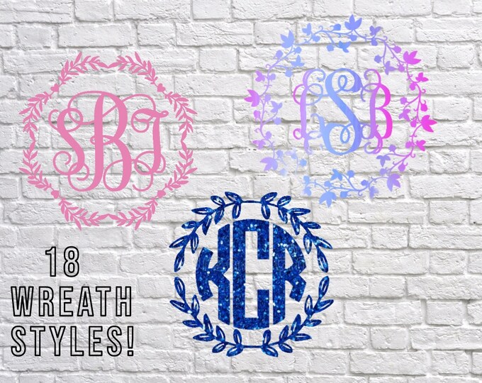 Wreath Border Monograms, Wreath Monograms, Southern Monograms, Preppy ...