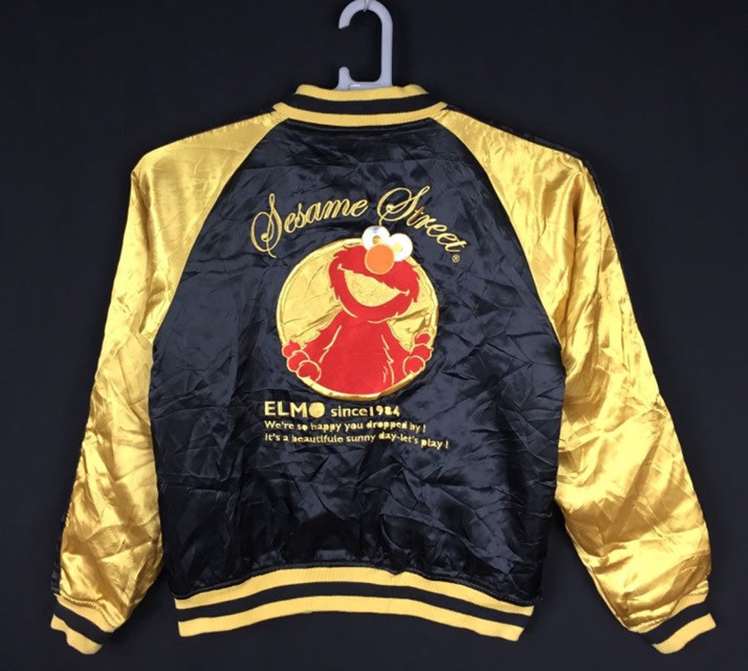 Vintage Elmo Sesame Street Sateen Sukajan Zipper Jacket S Size - Etsy