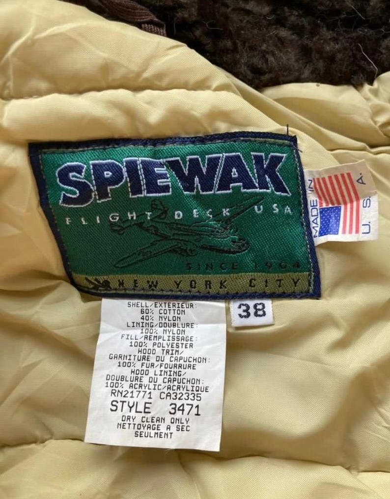 Spiewak & Sons Golden Fleece N3B Snorkel Parka Brown Jacket Coat Fur ...