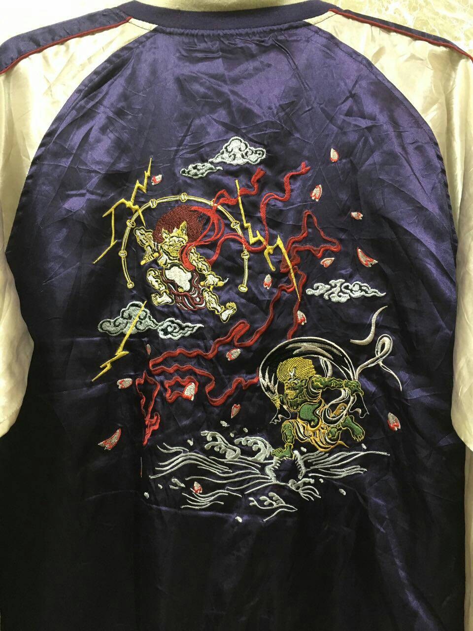 80s Japan Sukajan Yokosuka Embroidery Japanese Souvenir Jacket XL Size ...