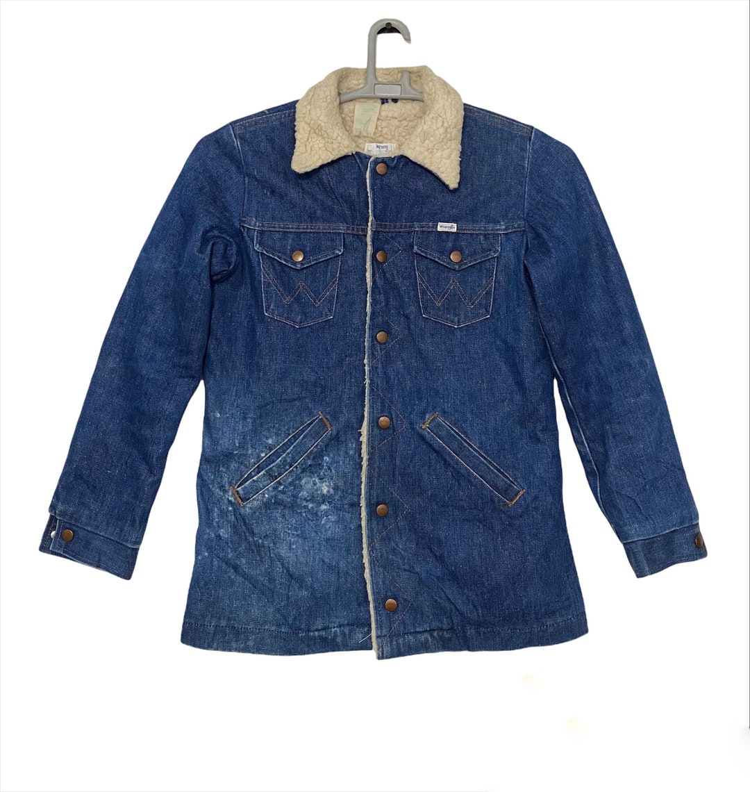 Vintage 70s Wrangler Trucker Sherpa Trucker Denim Jeans Jacket Made in ...