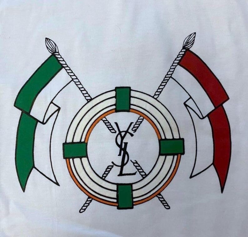 Vintage Yves Saint Laurent Big Logo White Colour T Shirt YSL - Etsy