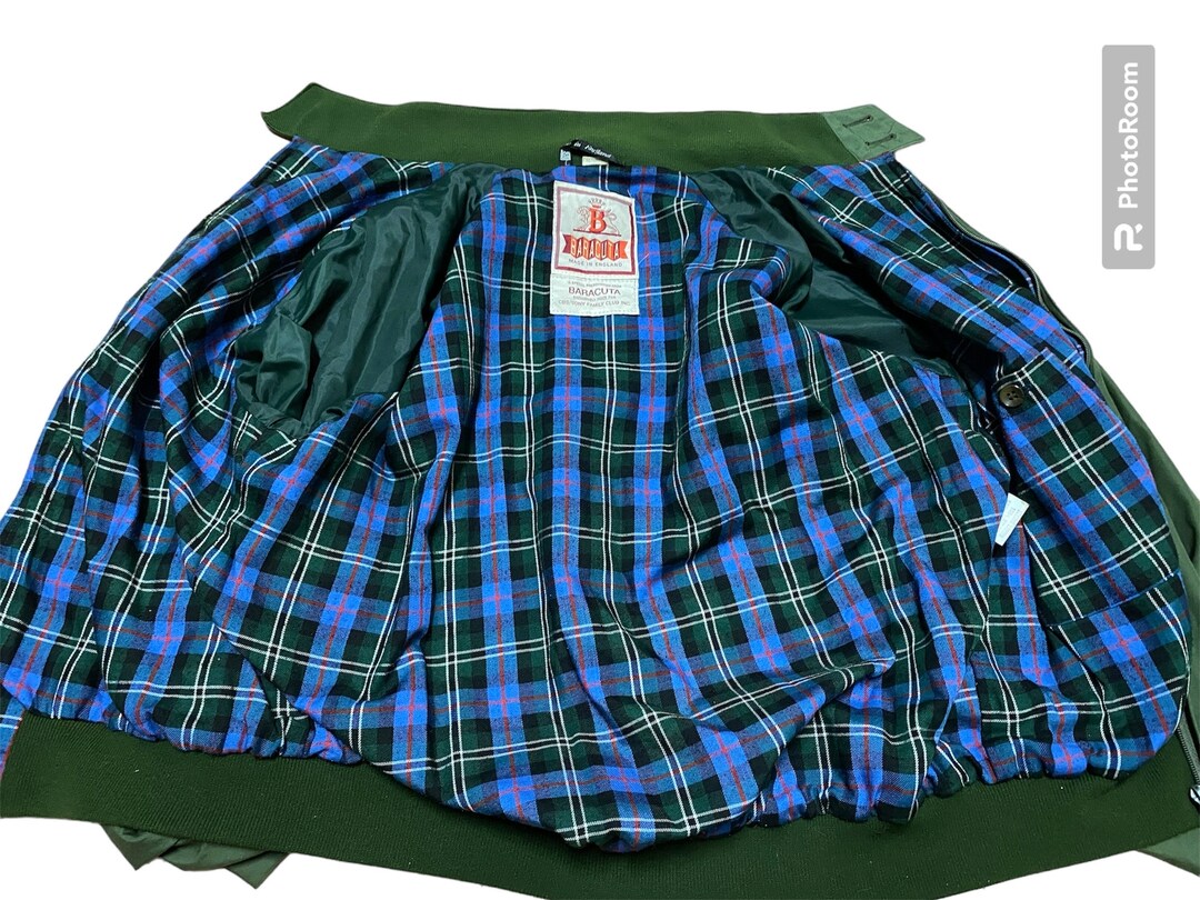 Vintage Limited Edition 80s G9 Baracuta Harrington Jacket Made in England Cotton Army Green ...