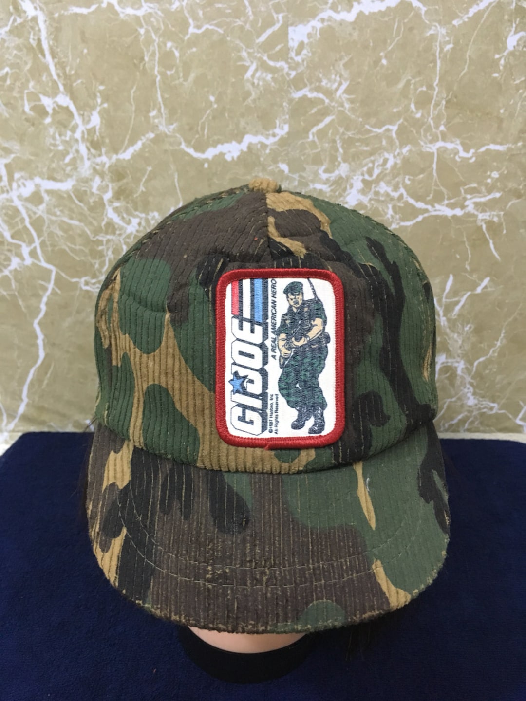 Vintage 80s Ji Joe Army Movies Trucker Hat Cap Free Boy Size Made in ...