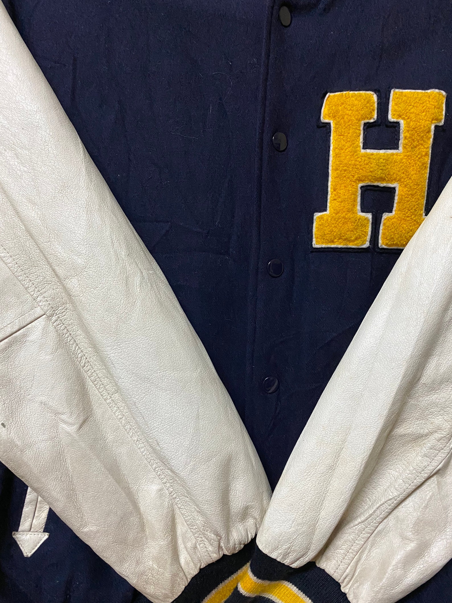 Vintage Hang Ten Letterman Jacket Wool Leather Varsity Patches Hockey ...