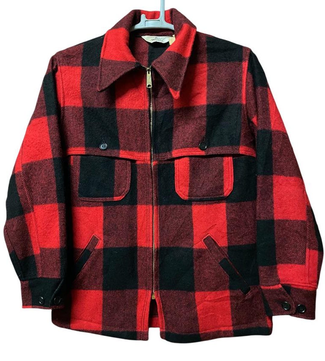 Vtg 60s Woolrich Talon Zipper Made in Usa Western Aztec Tartan Plate ...