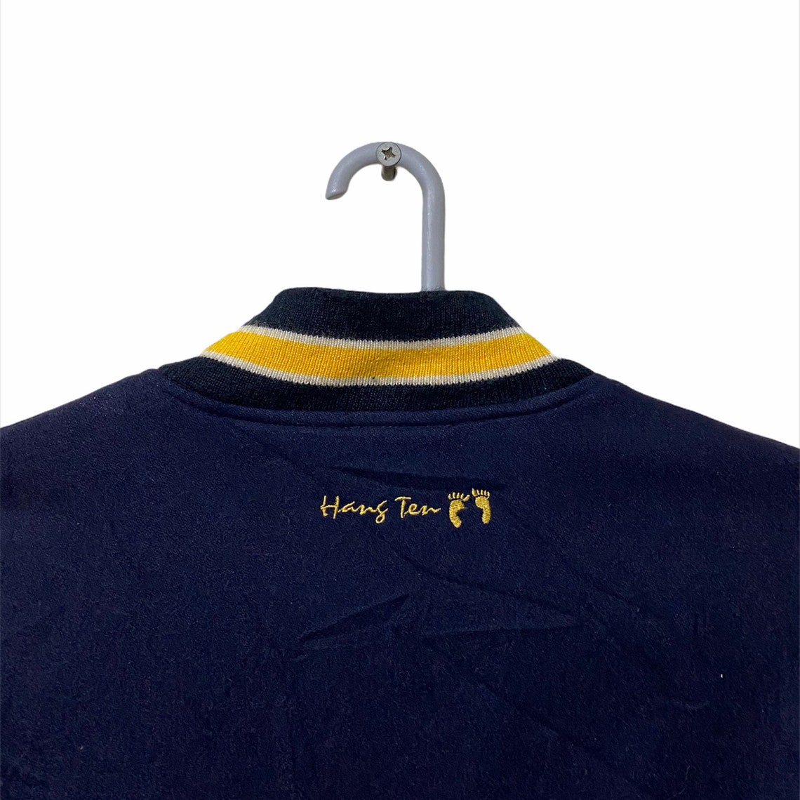 Vintage Hang Ten Letterman Jacket Wool Leather Varsity Patches Hockey ...