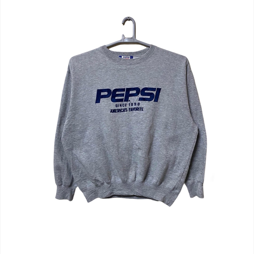 Vintage PEPSI Embroidered Big Logo Sweatshirt L Size Grey Colour - Etsy