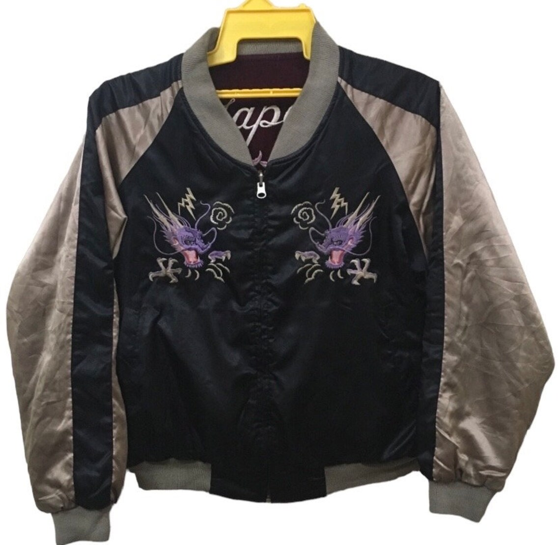 Vintage Velvet Reversible Tokyo Japan Sukajan Yokosuka Embroidery ...