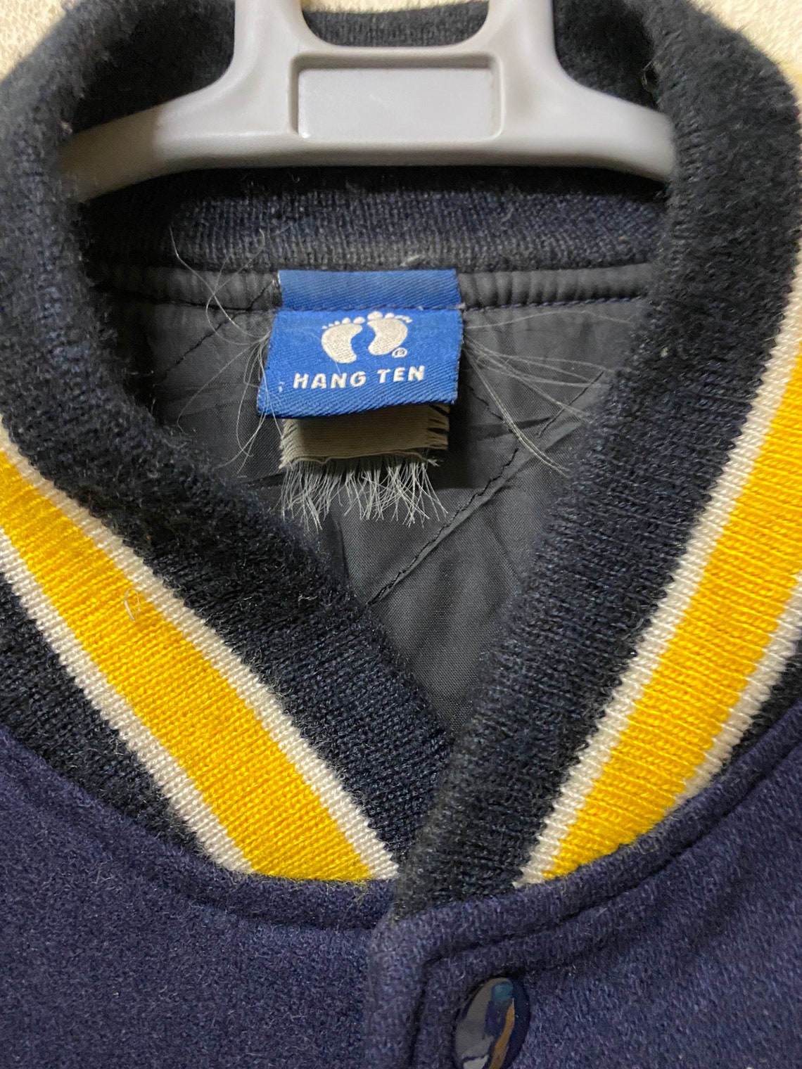 Vintage Hang Ten Letterman Jacket Wool Leather Varsity Patches Hockey ...