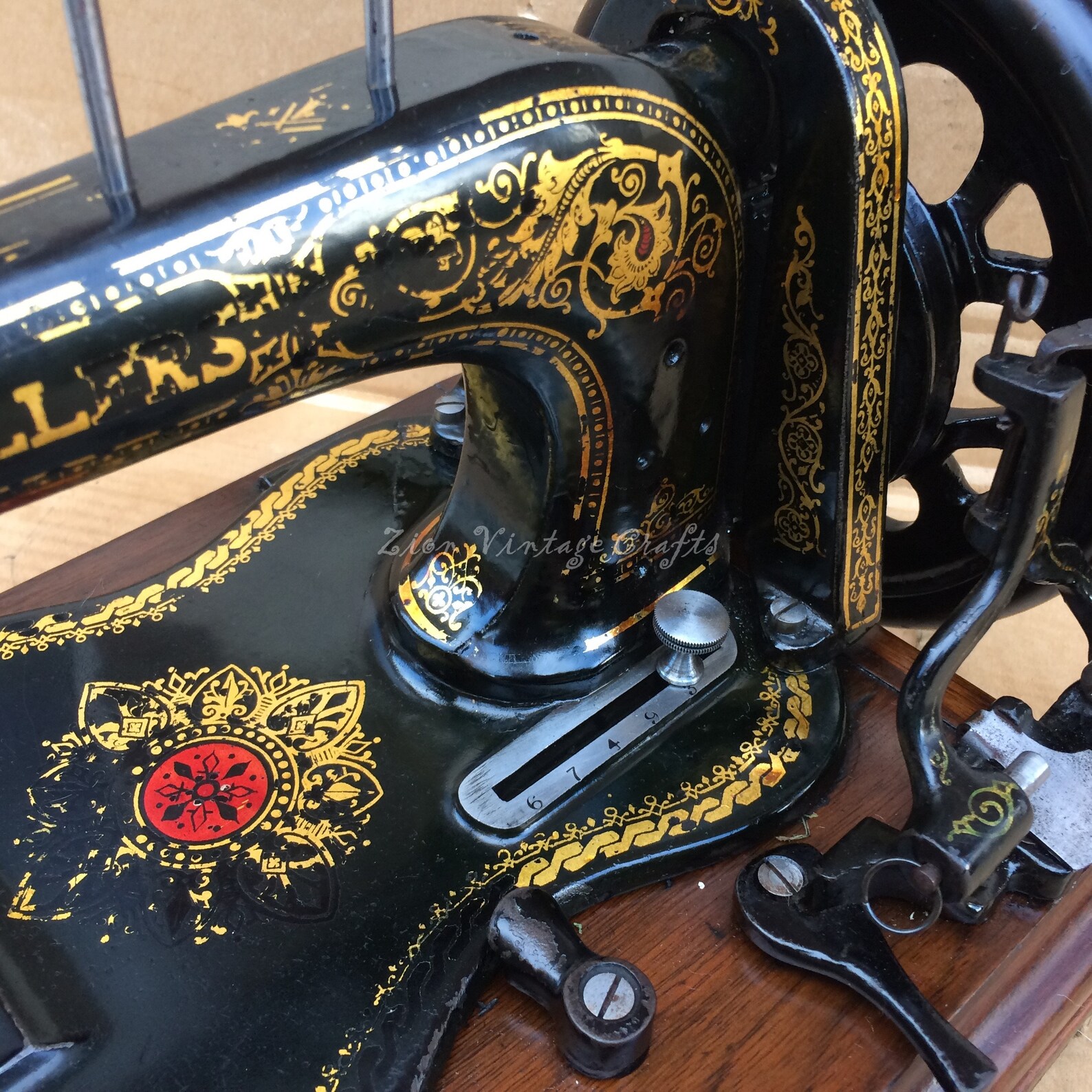 Sellers Fiddle Base Hand Crank Antique Sewing Machine Retro - Etsy