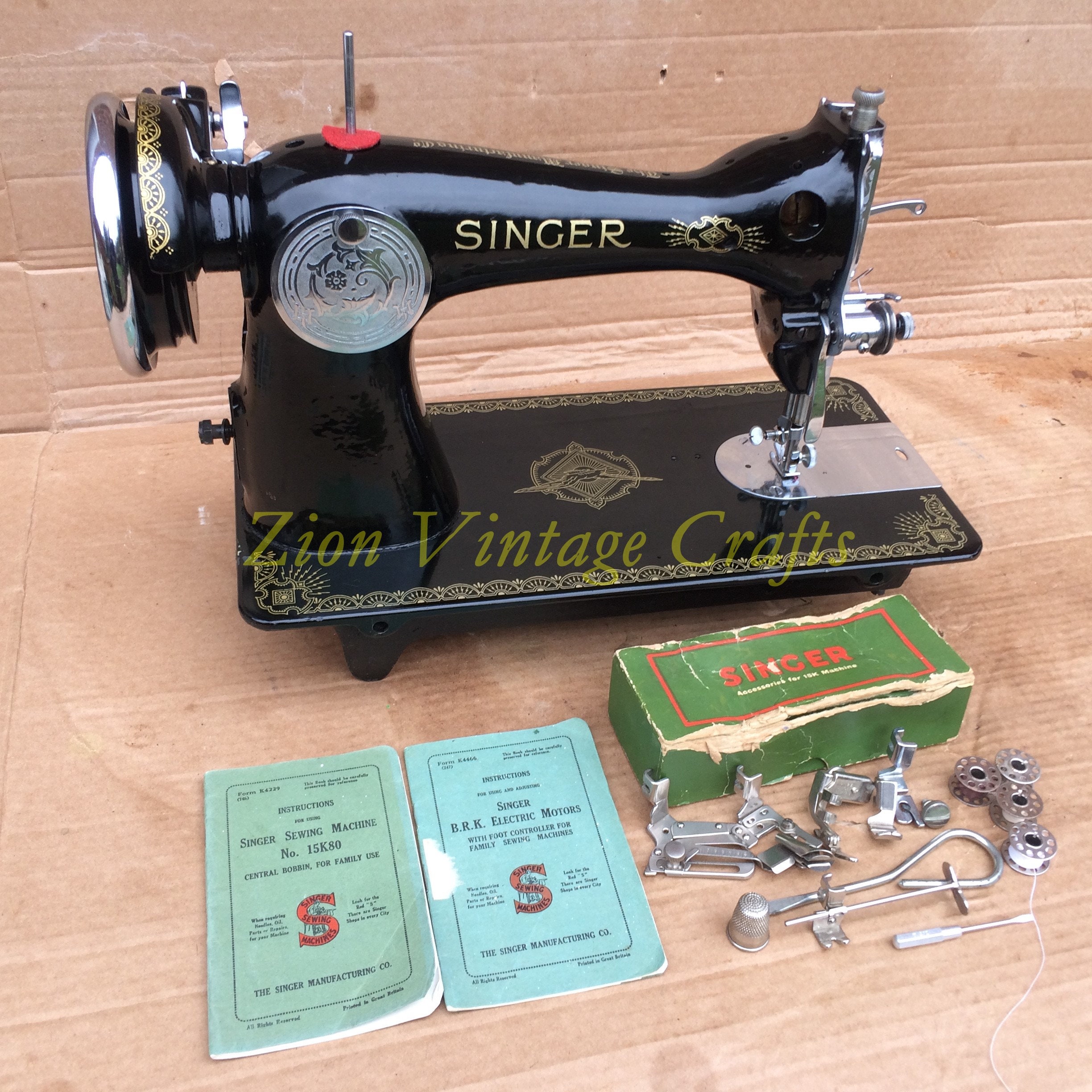 Vintage Singer 15k80 RAF Decals Sewing Machine With - Etsy