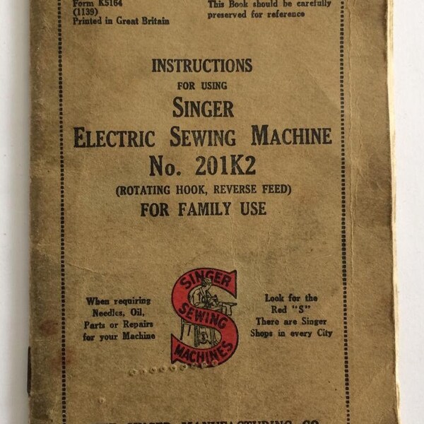 Singer Instruction Manual - Etsy