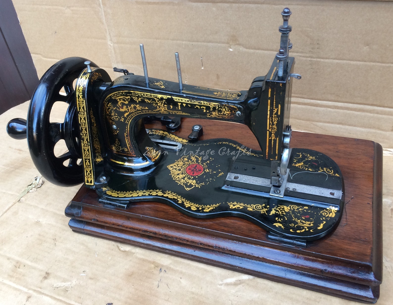 Sellers Fiddle Base Hand Crank Antique Sewing Machine Retro - Etsy