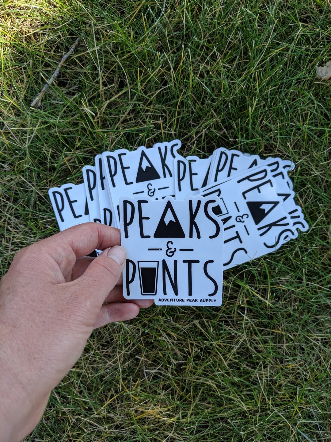 Peaks and Pints - Funny Hiking Sticker, Vinyl, Waterproof, Brewery ...
