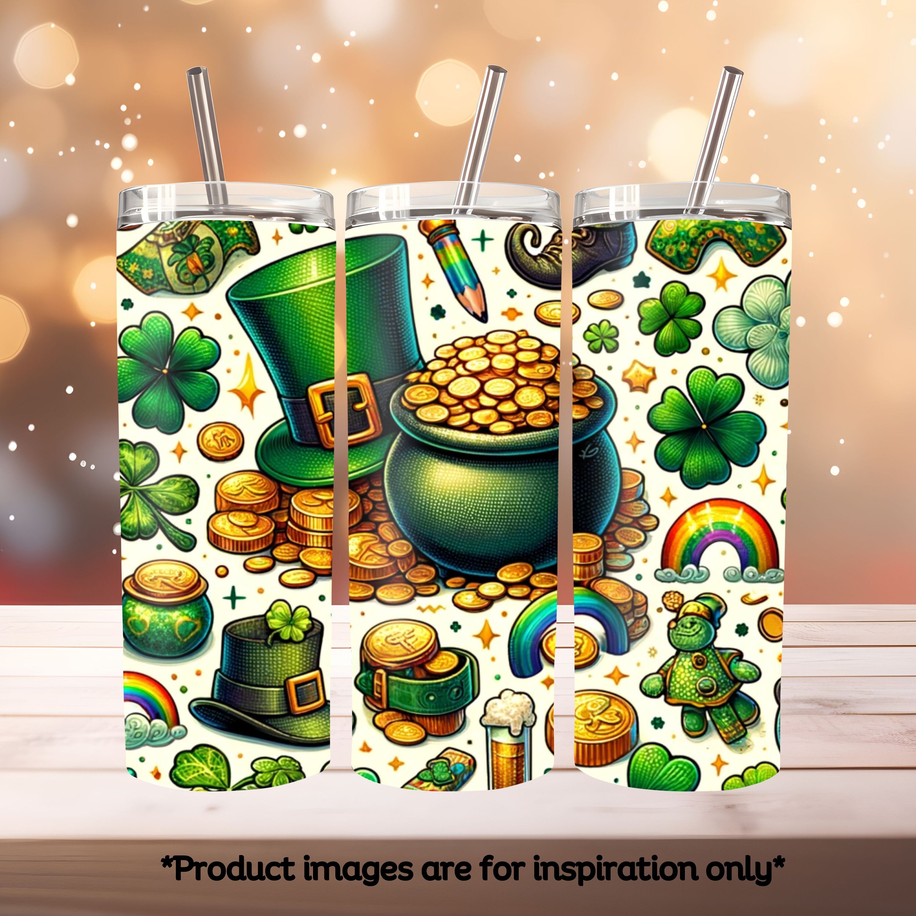 Whimsical Leprechaun's Treasure Hunt Digital Art-seamless Patterns for ...