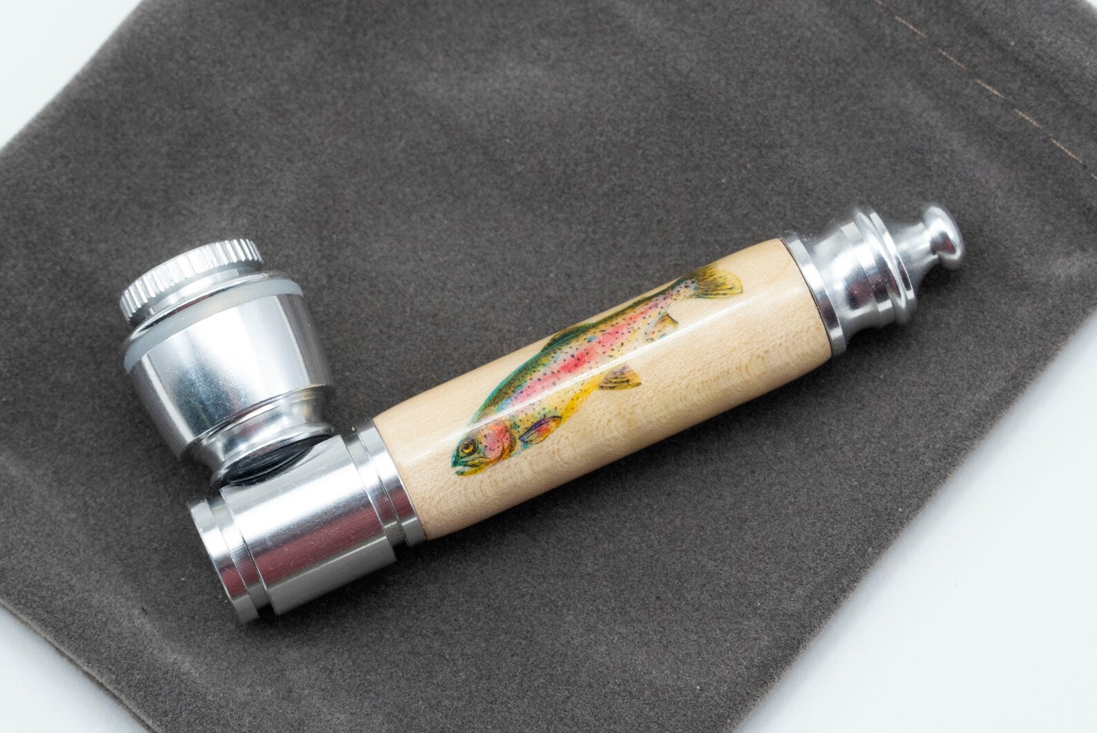 Fly Fishing Curly Maple Trout Smoking Gift Pipe - Etsy
