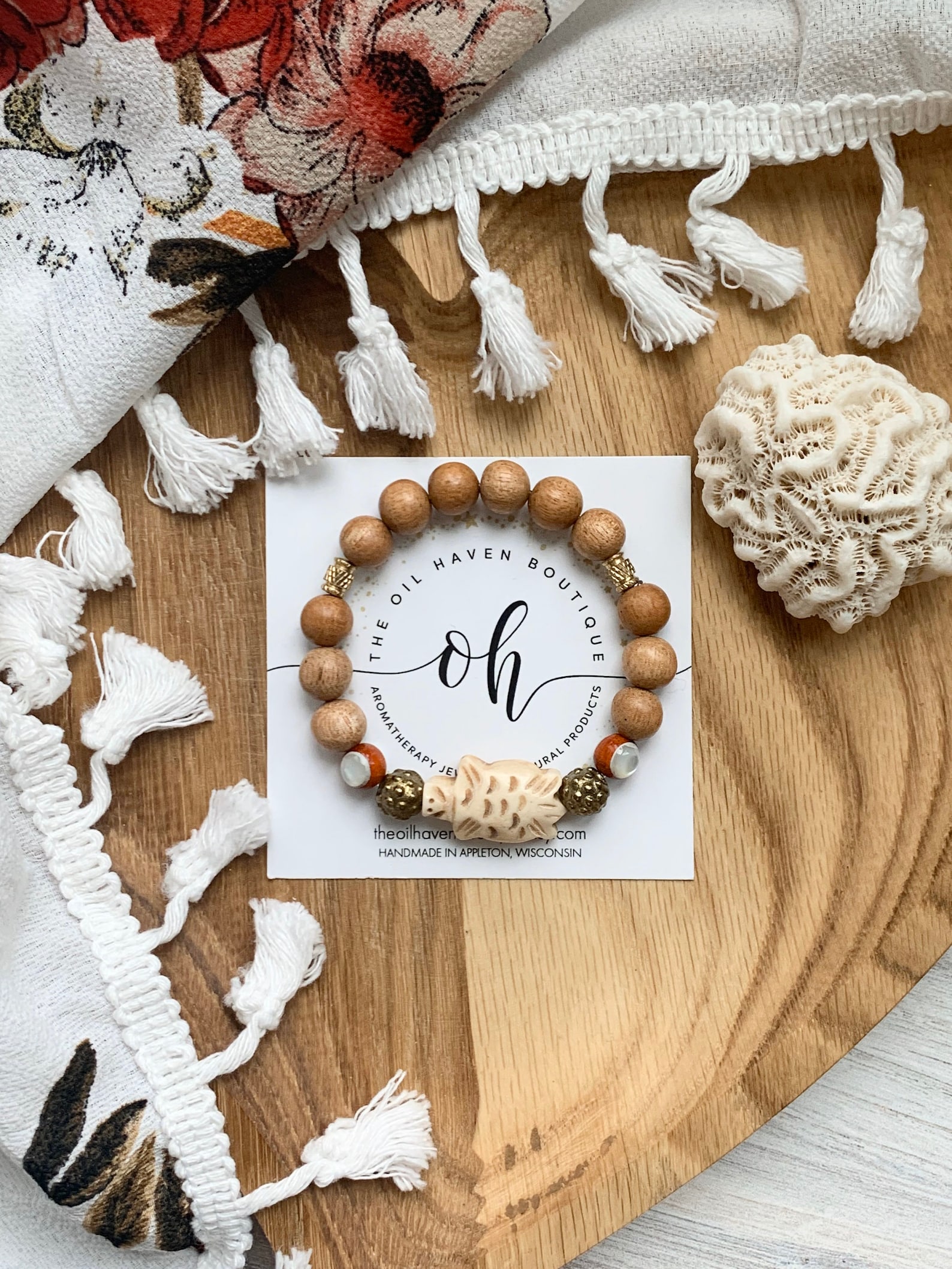 Sea Turtle Bone Bead Bracelet | Mother of Pearl Inlay Diffuser - Etsy
