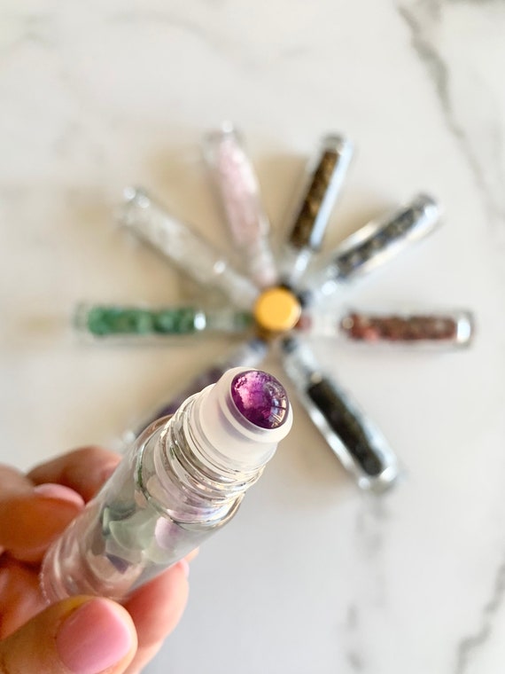 Gemstone Rollers Gold Cap Essential Oils Roller Bottle - Etsy
