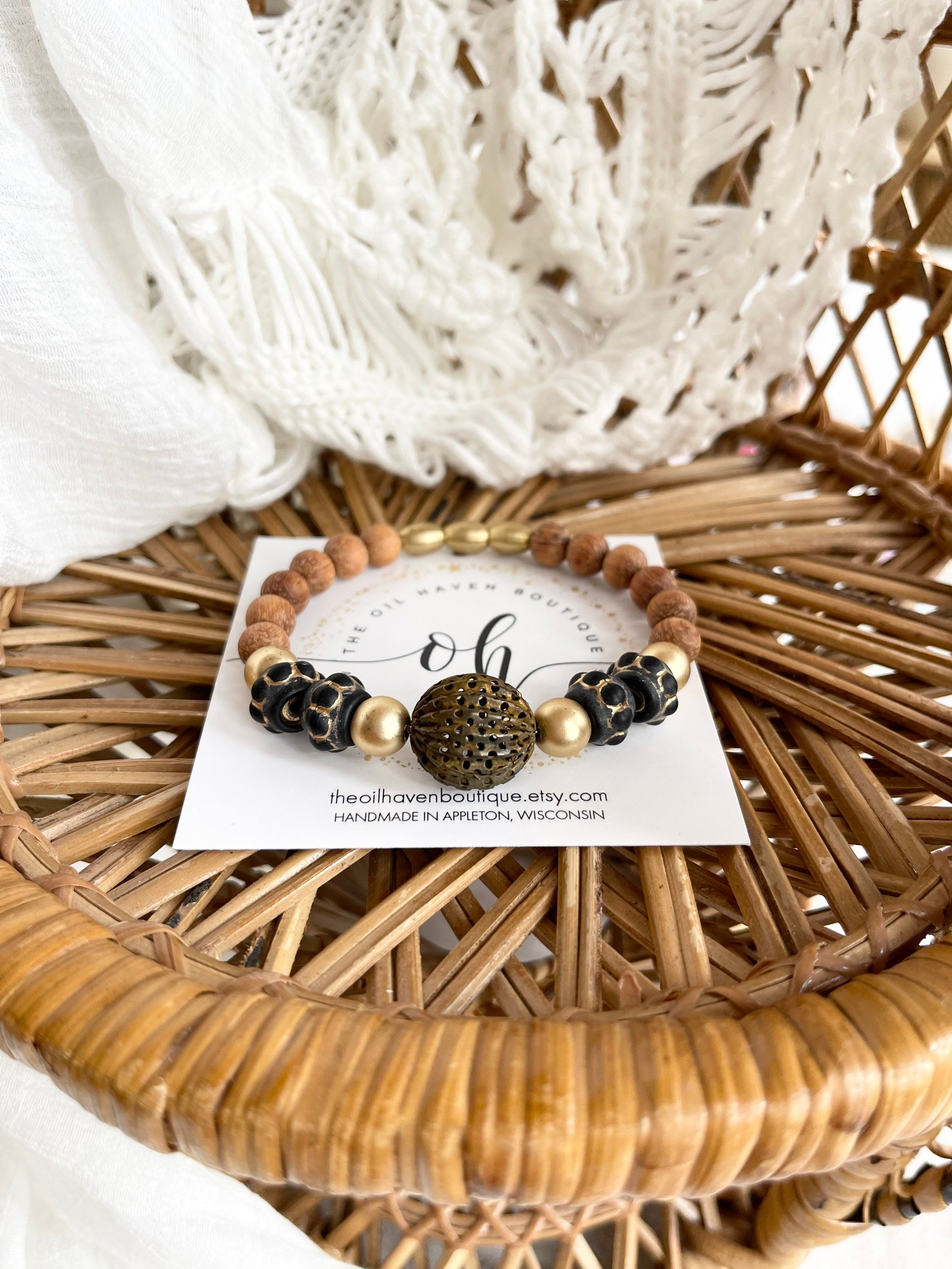 VINTAGE Mesh Beaded Diffuser Bracelet Essential Oil Diffuser - Etsy