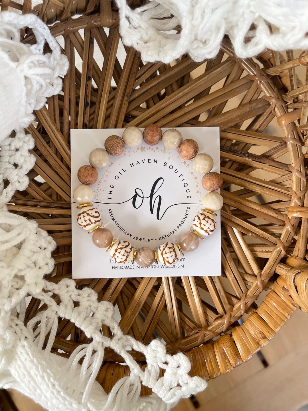 VINTAGE COLLECTION ~ Sandy Boho Diffuser Bracelet ~ 18k Brushed Gold ...